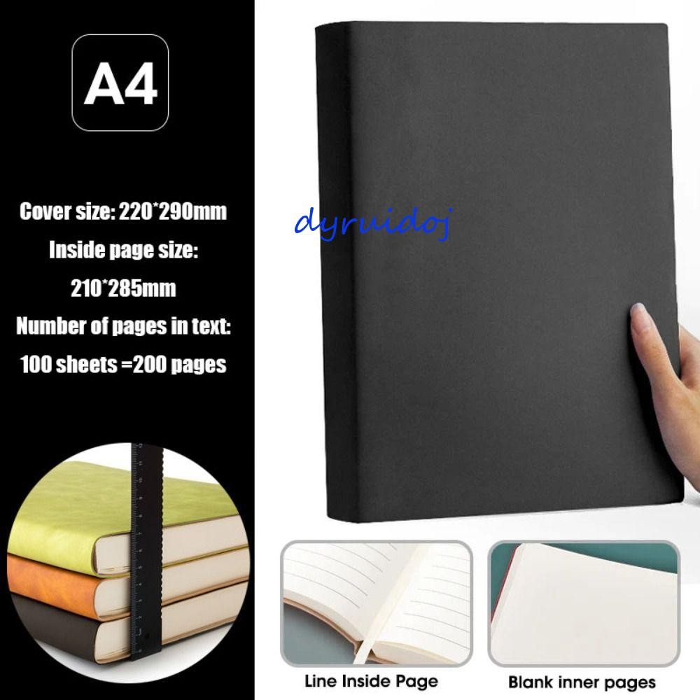 DYRUIDOJ A4 Thick Notebook, Line/Blank Horizontal Line Large Notebook ...