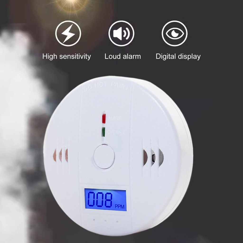 Carbon Monoxide Detector Battery Powered Digital Monoxide Monitor Test ...
