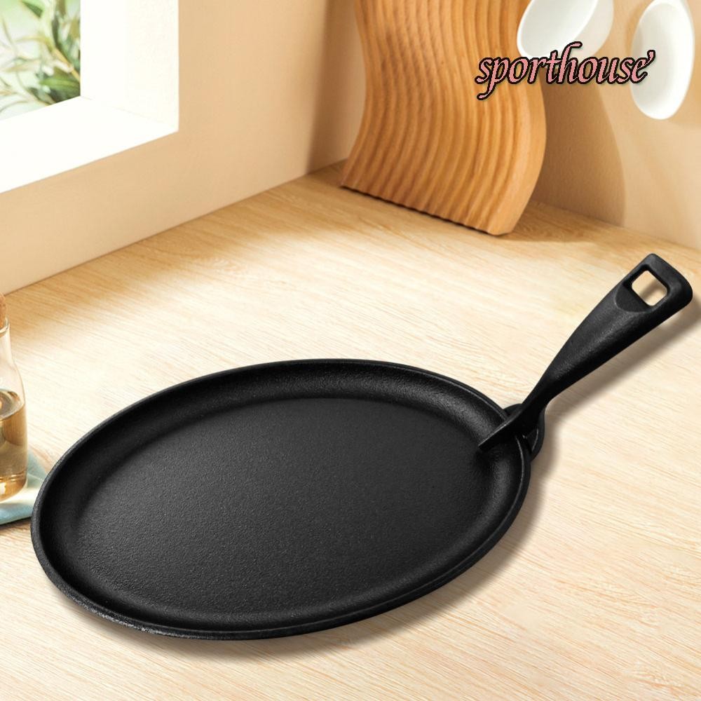 Cast Iron 10.6 X 6.89in Griddle Oval Shape Griddle Pan for Home Or ...