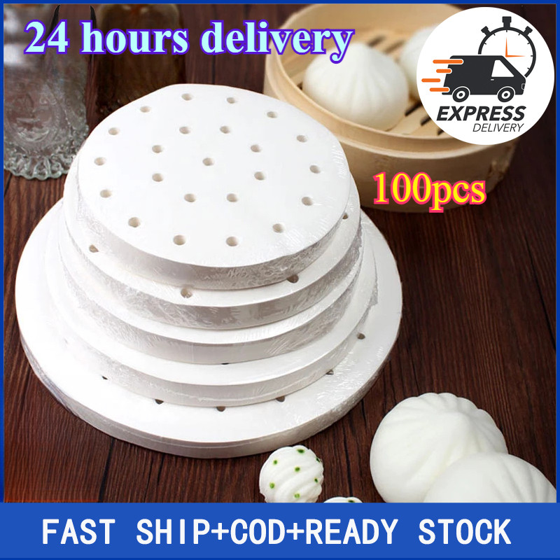 100pcs 6"15cm/ 8" 20cm Dimsum Paper (White) / Air Fryer Paper Dimsum ...