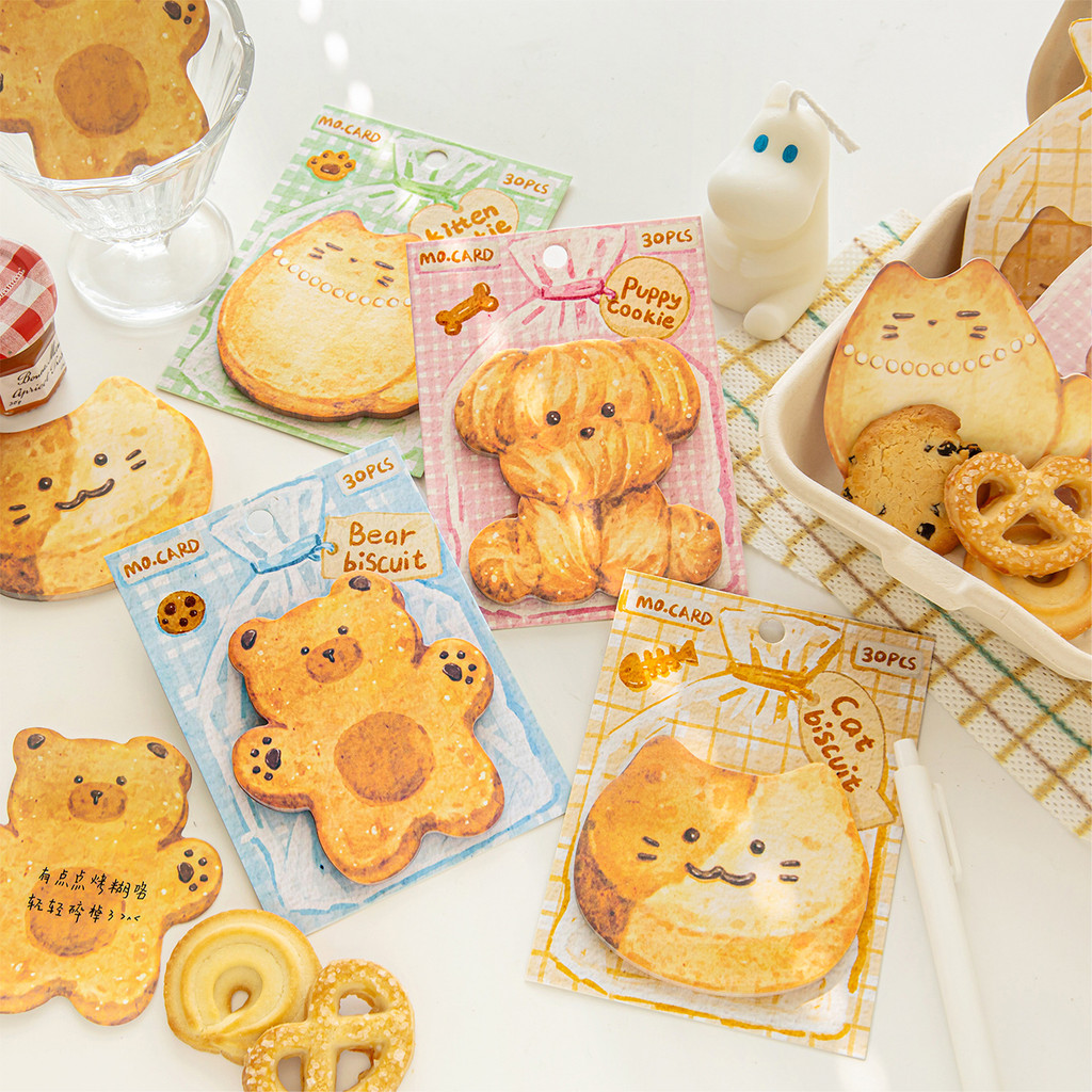 30 Pcs Sticky Notes Cookies Shaped Sticky Notes Yummy Notes Cute Kawaii ...