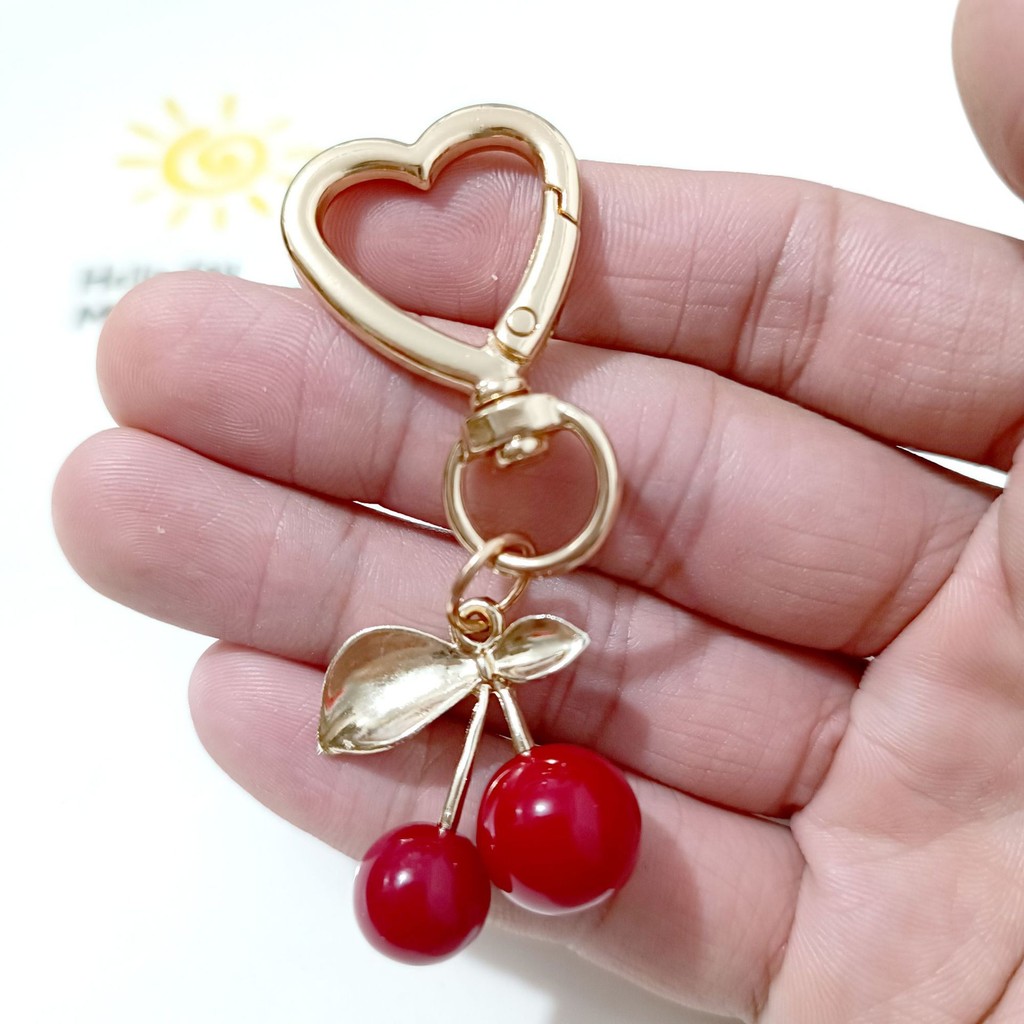 Korean Style K Gold Leaf Cherry Pendant Alloy Accessories Heart-Shaped ...