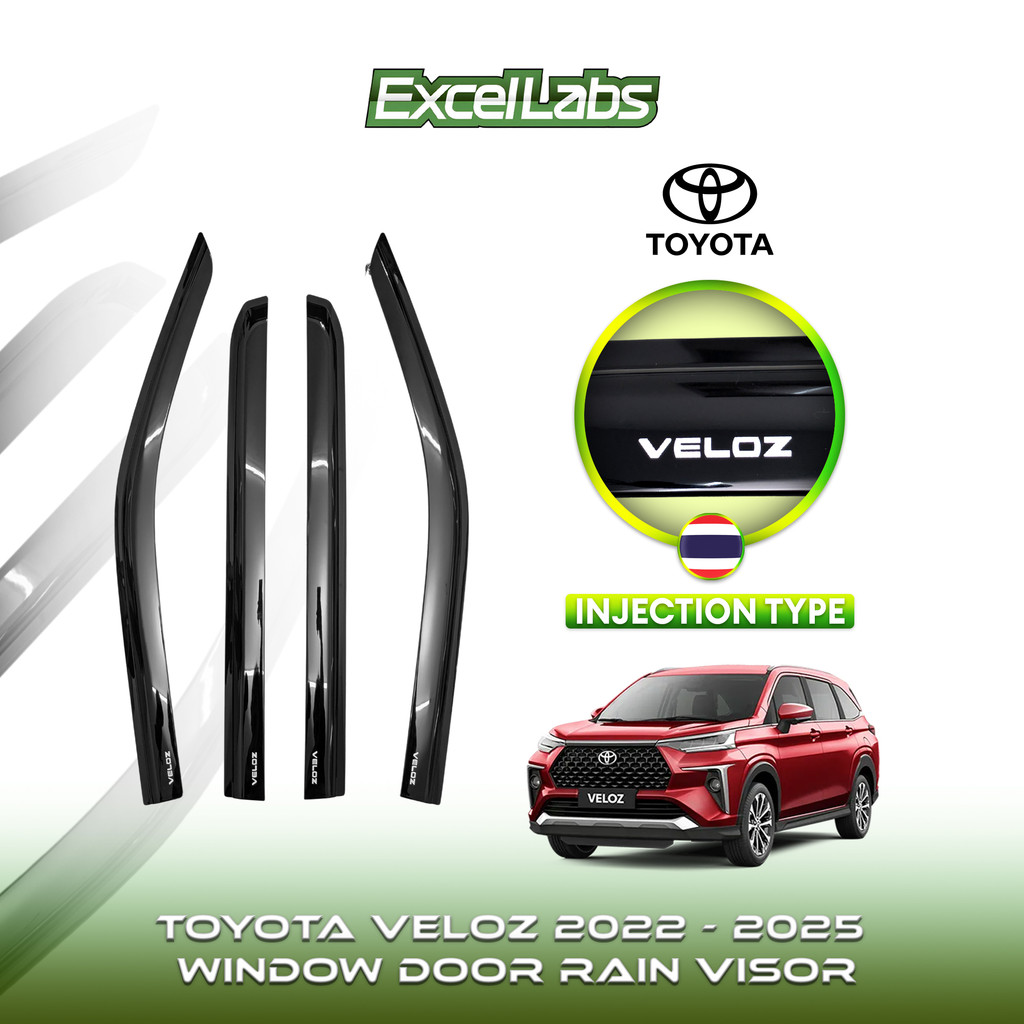 Toyota Veloz 2022 to 2025 INJECTION TYPE (W/LOGO) Window Door Visor ...