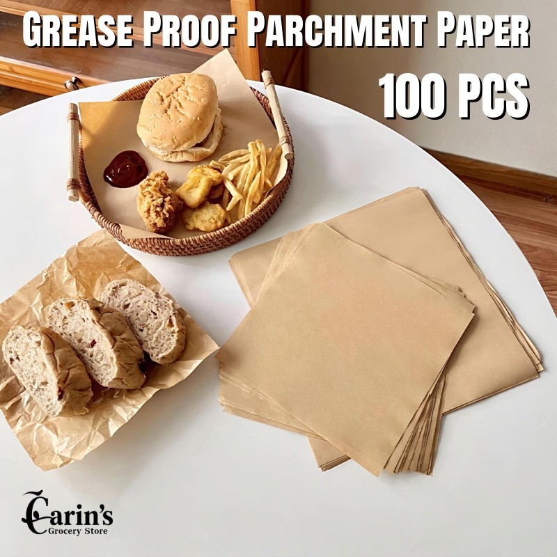 100PCS Parchment Paper Grease Proof Paper Cake Food Wrapper Food Liner ...
