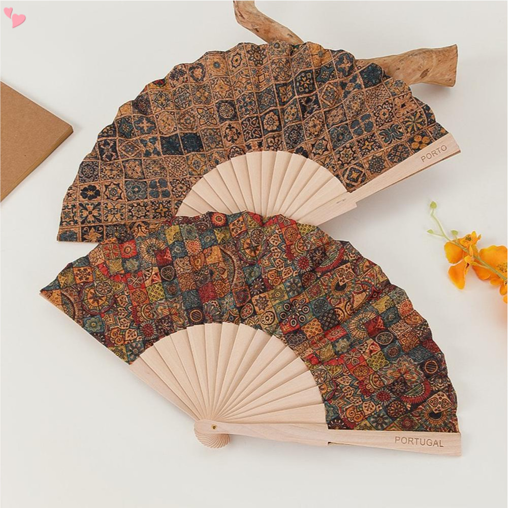 23cm Spanish Solid Wood Folding Fan, Bamboo Hand Folding Fan, Retro ...