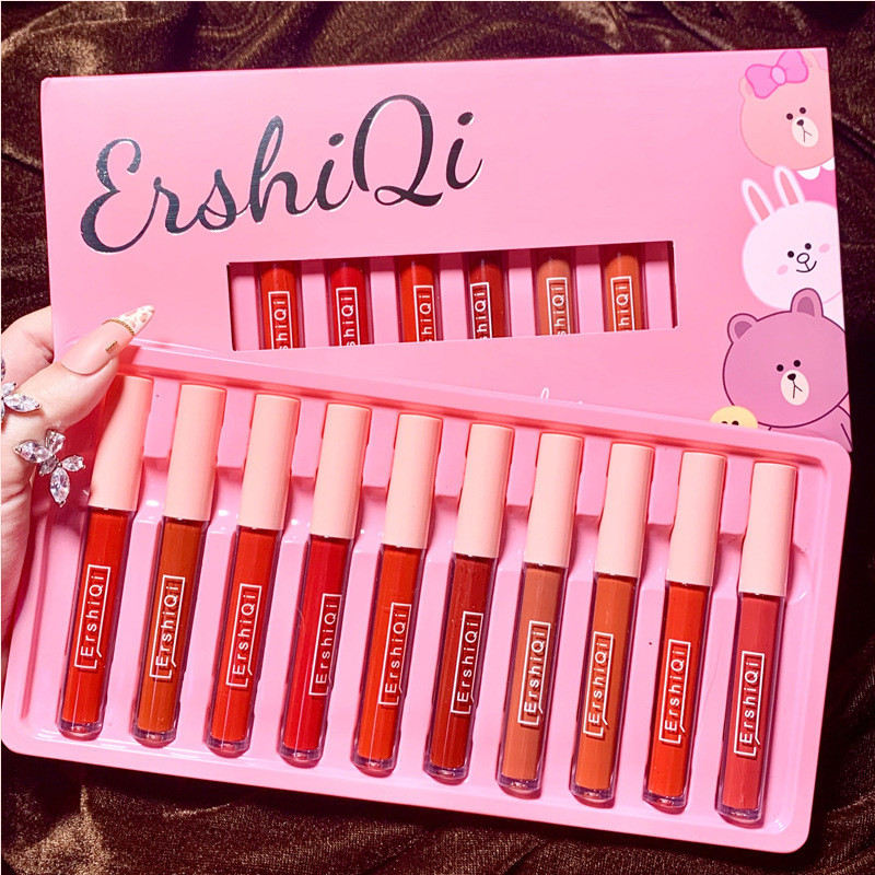 10 IN 1 Lip Tint Set Lipgloss set Gift Waterproof Lipstick Set Matte ...