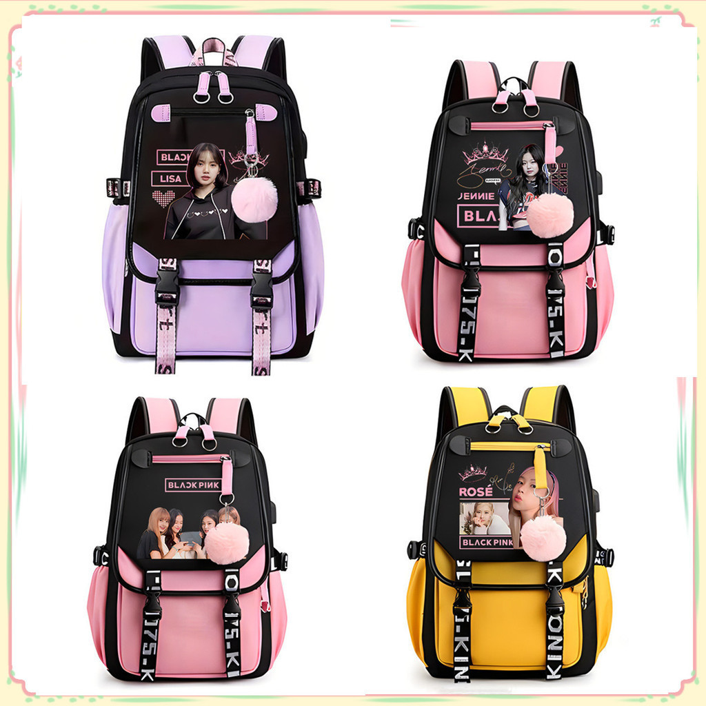 BLACKPINK JENNIE JISOO ROSE LISA Backpack Fashion Men's and Women's ...