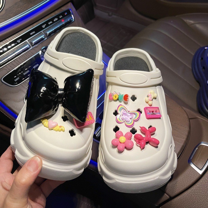 jibbitz crocs crocs charm Cool and Trendy Pink Shoe Flowers Hole Shoes ...