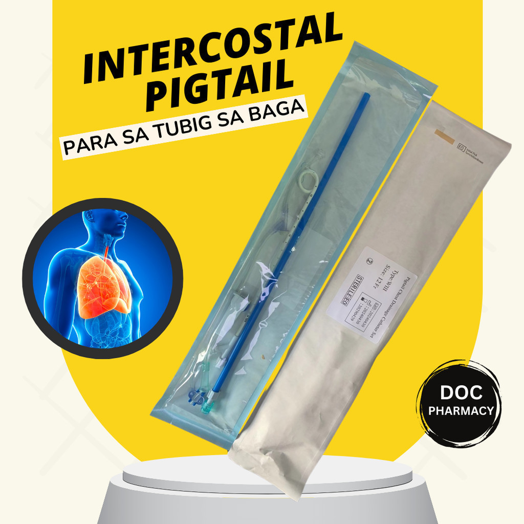 Intercostal Chest Thoracic Sterile Pigtail Drainage Catheter | Shopee ...