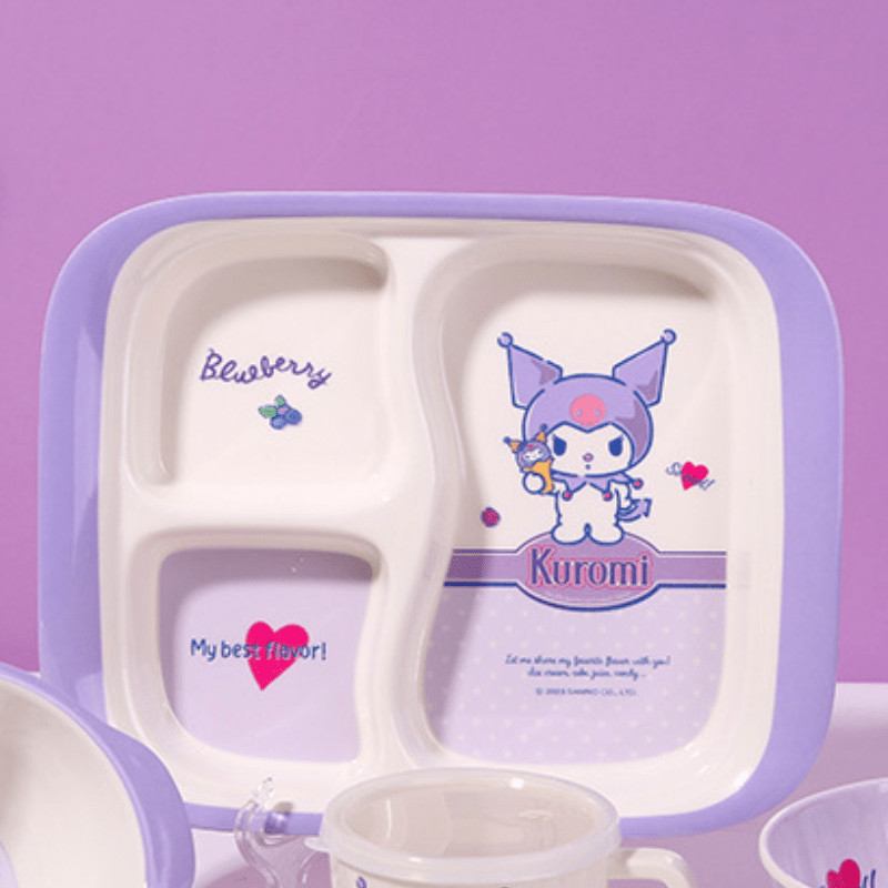 Cute Kuromi Melamine Separate Dinner Plate Anti-Scalding Anti-Fall ...