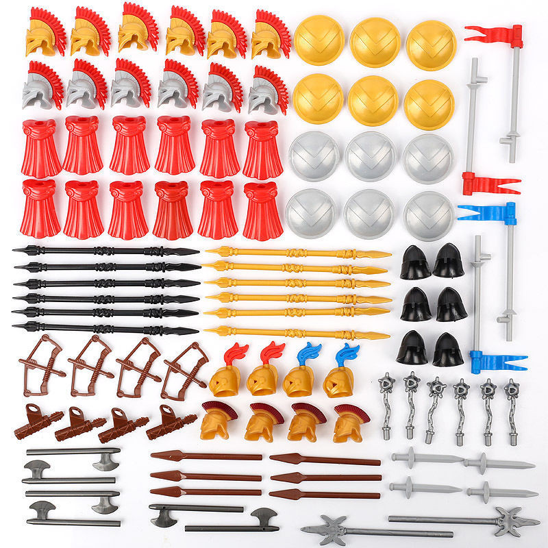 Medieval Armor Weapon Accessories Spear SoldierMOCBuilding Blocks Rome ...