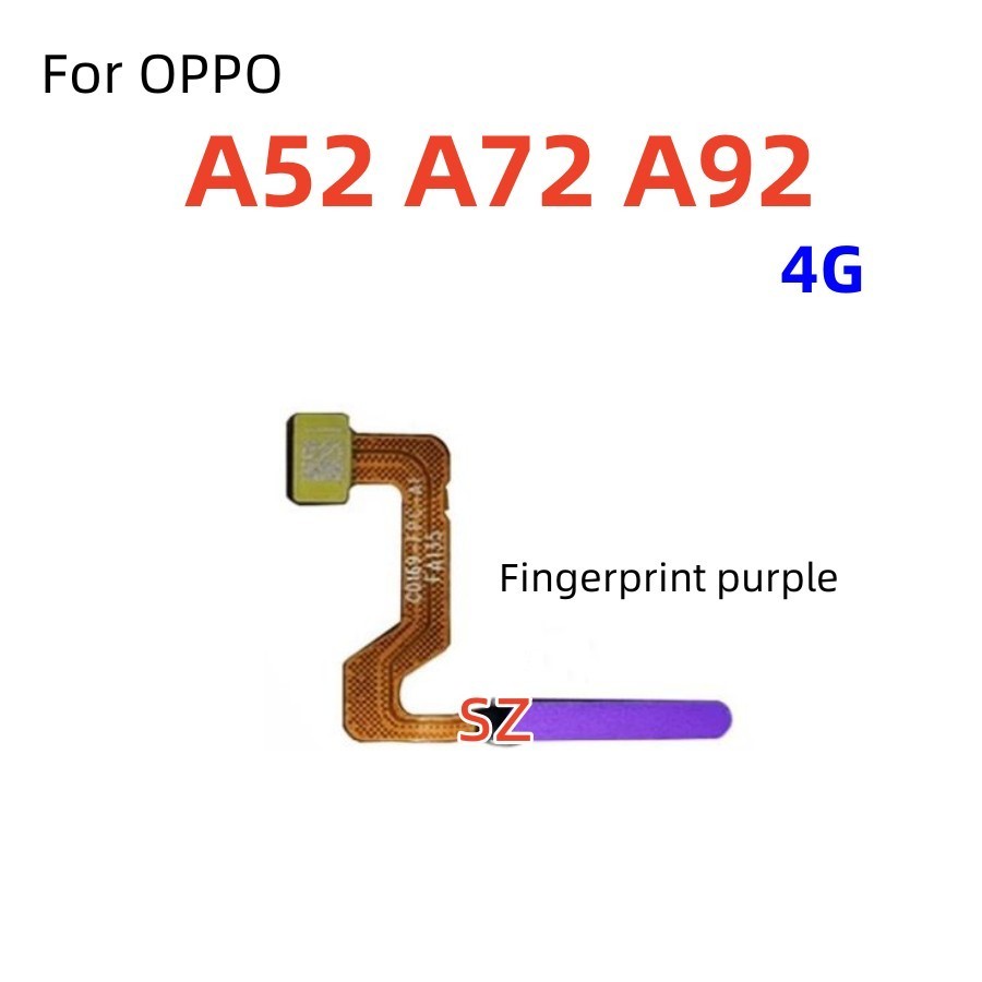 For OPPO A52 A72 A92 4G Back Home Button Fingerprint Scanner Sensor ...