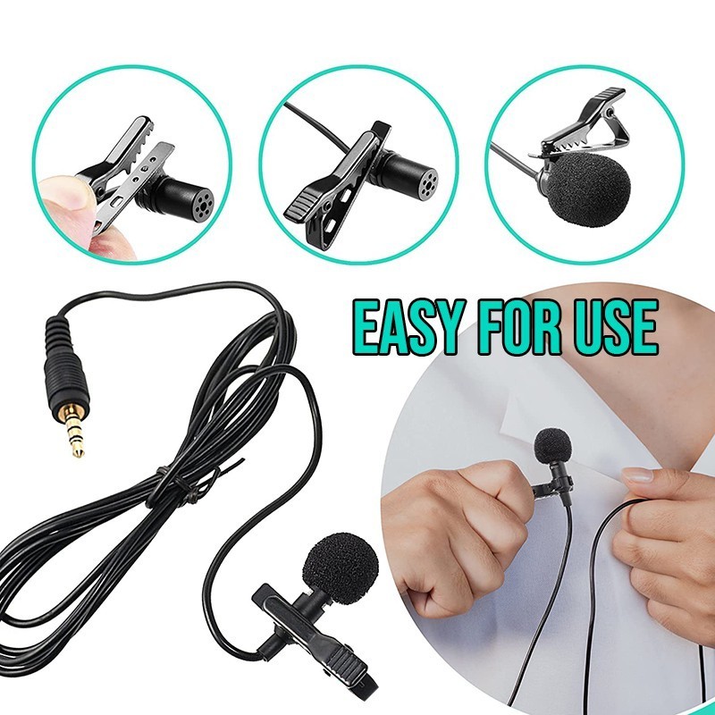 3.5mm Lavalier Microphone Mini Mic Lapel Noise Cancelling for Phone ...