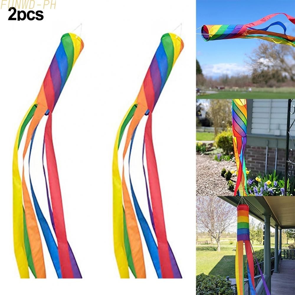 Windsock Flag Colorful Column Windsock Polyester Fabric Rainbow 39Inch ...