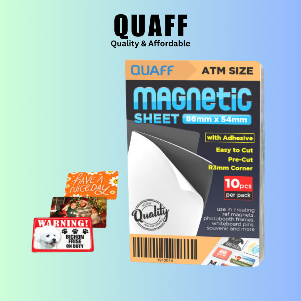 QUAFF Magnetic Sheet with adhesive Pre-cut card (10 sheets) | Shopee ...