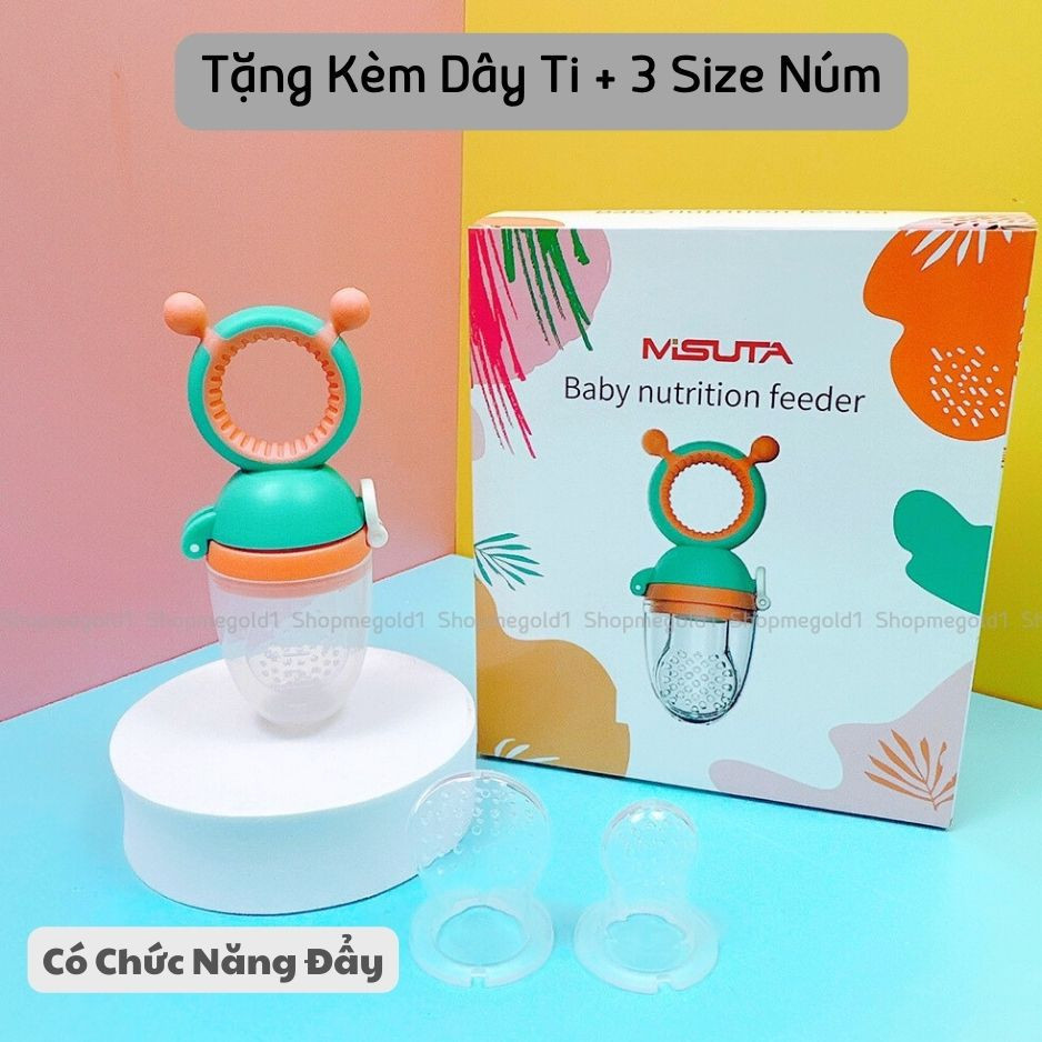 Misuta Anti-Chest Baby Pacifier, Weaning Chewing Bag with Push Nipple ...