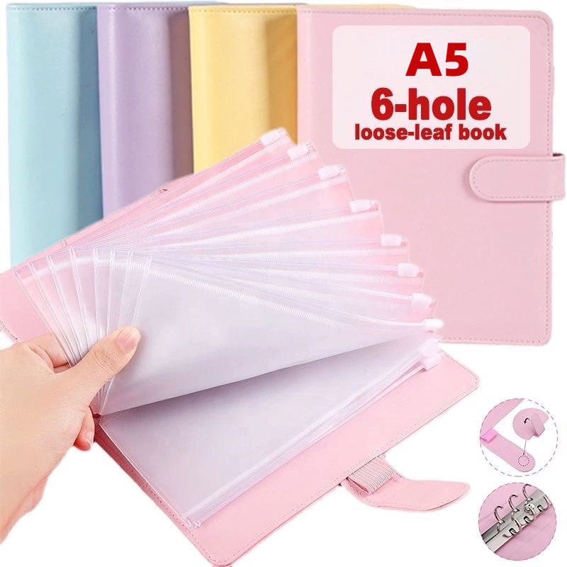 A5 Photocard Binder Leather Budget Money Organizer Wallet Book Type ...