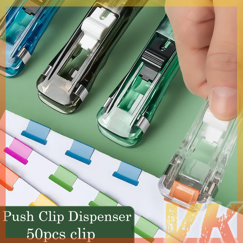 VK Portable Handheld Paper Clam Push Clip Dispenser Large Size Fast ...