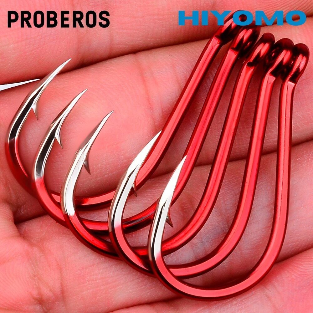 PROBEROS 10pcs 0.8#-15# Barbed Fishing Hooks Rust-proof Luminous ...