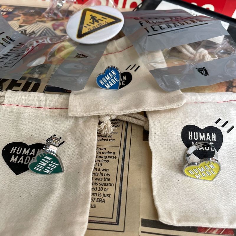 Street Wear human made RING HEART RING Alloy nigo Red Blue Yellow Love ...