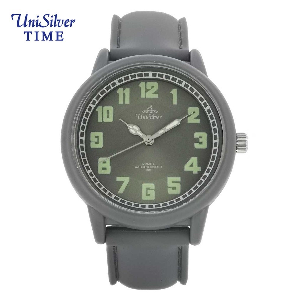 UniSilver TIME ZAIGO FLINT Men's Large Analog Metallic Gray/Green ...