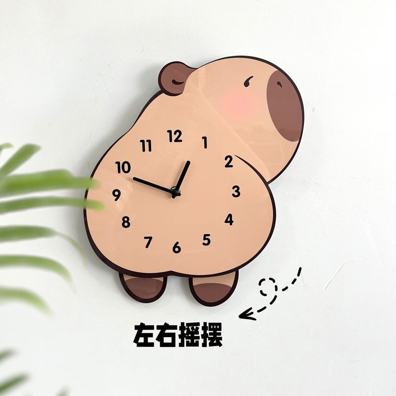 Swing Clock Capybara Funny Creative Wall Hanging Mute Clock Living Room ...
