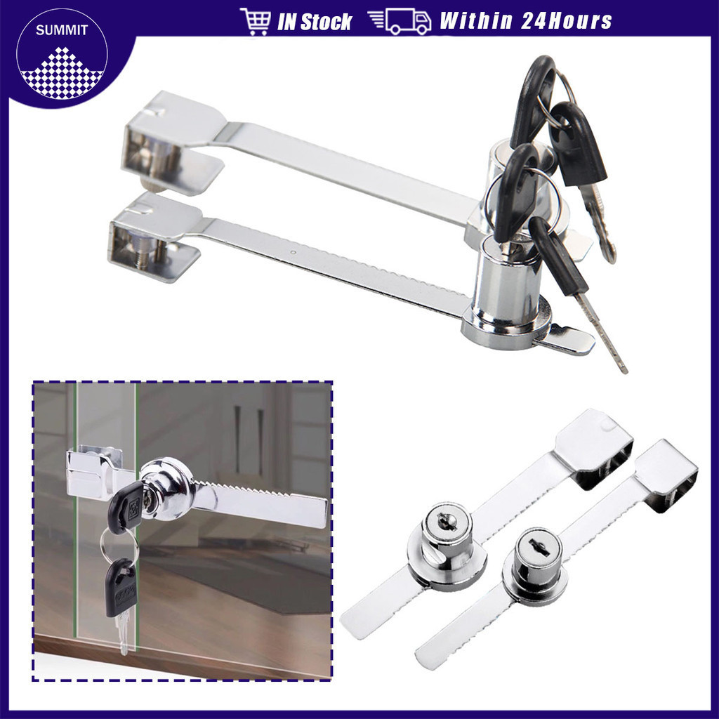 Zinc Alloy Glass Cabinet Door Lock Serrated Safety Lock With Keys For ...