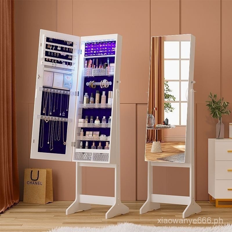 Floor Mirror Integrated Storage Mirror Vertical Full-Length Mirror Room ...