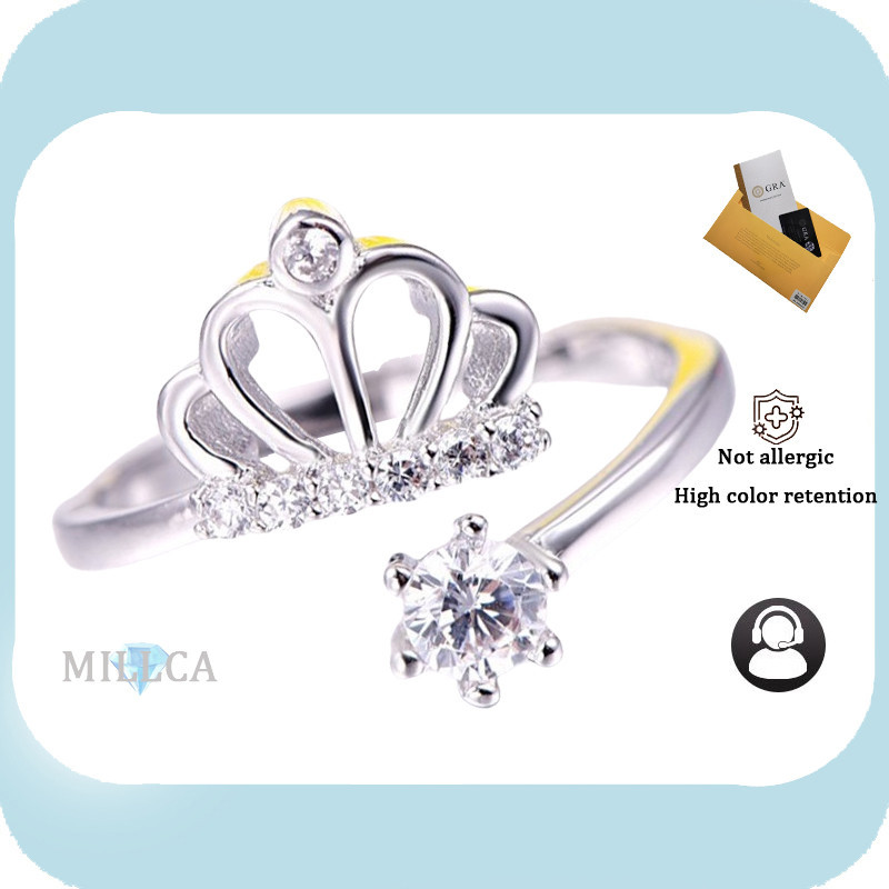Includes GRA Certificate |Ladies' Ring S925 Silver Princess Crown ...