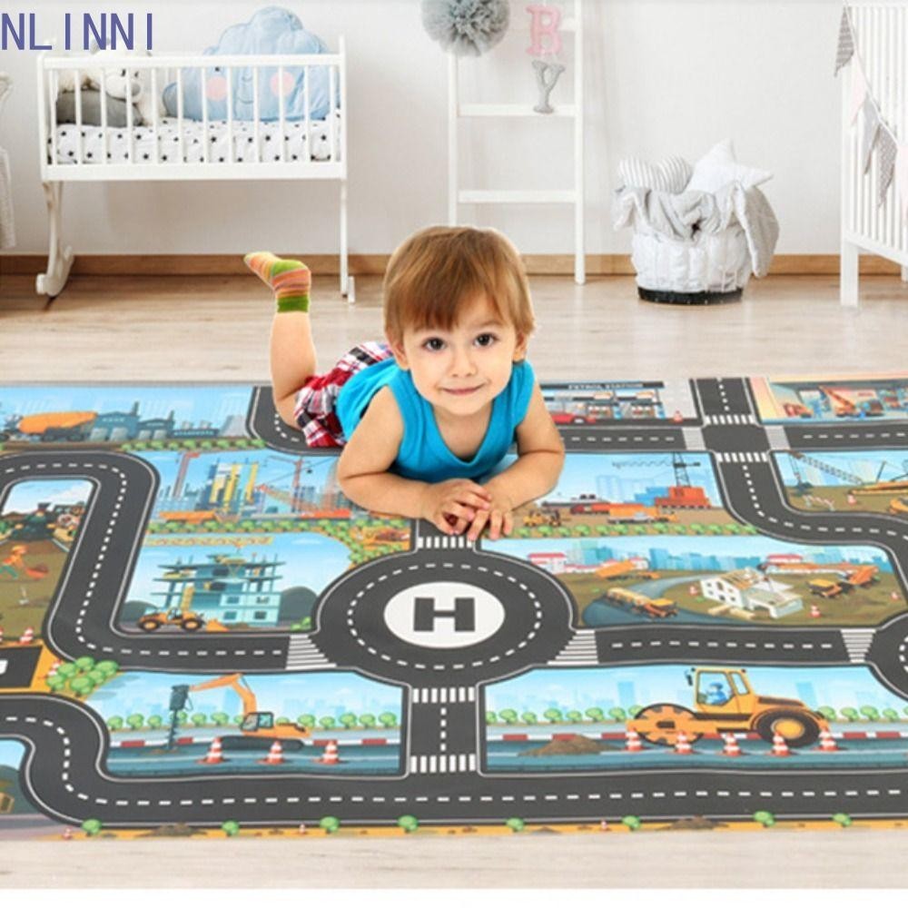 NLINNI City Parking Lot Roadmap Mats For Baby Cartoon Car Climbing Mats ...