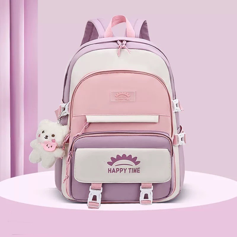 School Bag for Kids Girls Cute Pastel Color Multi Pocket Backpack for ...