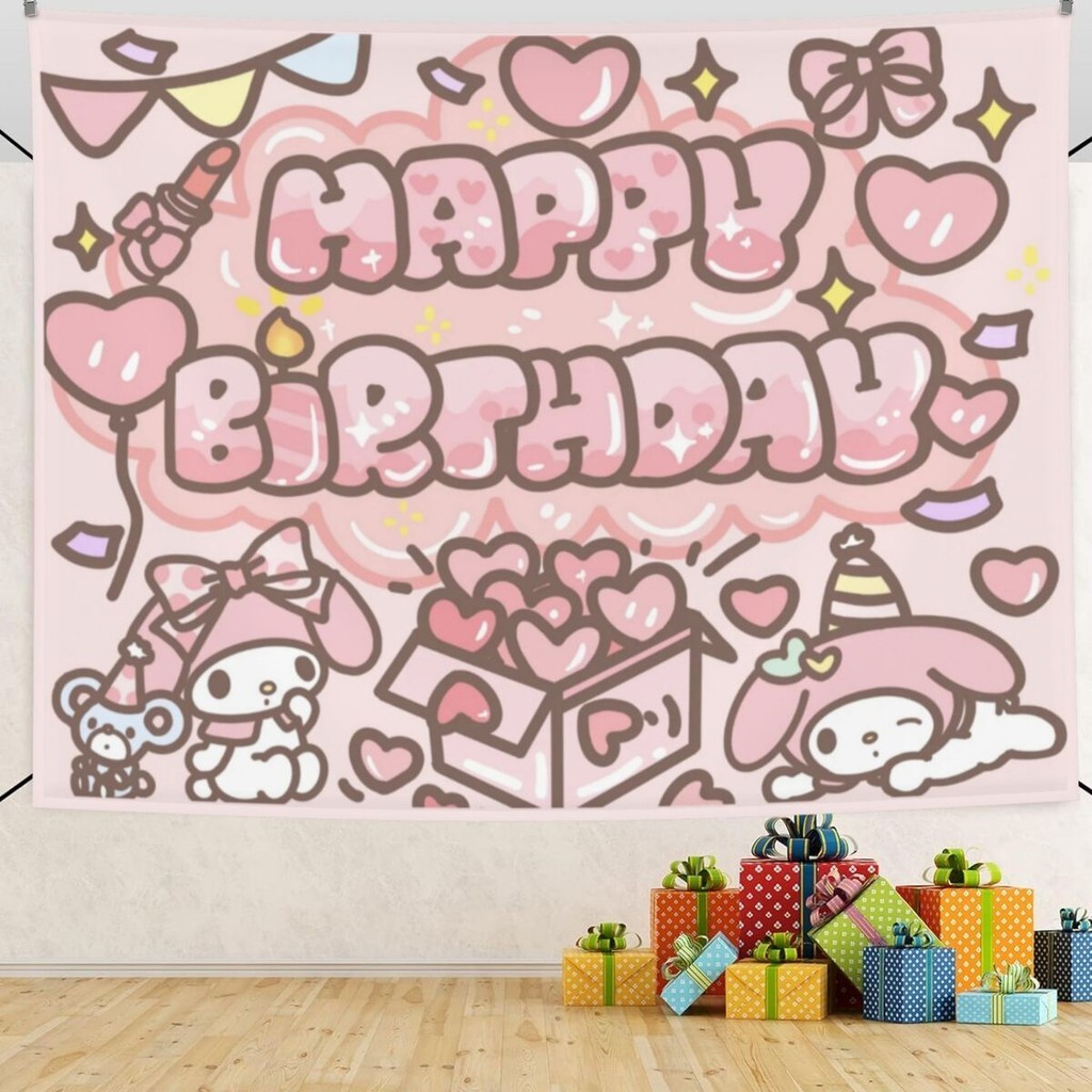 My Melody Sanrio Backdrops Banners Newborn Baby Shower Birthday Party ...