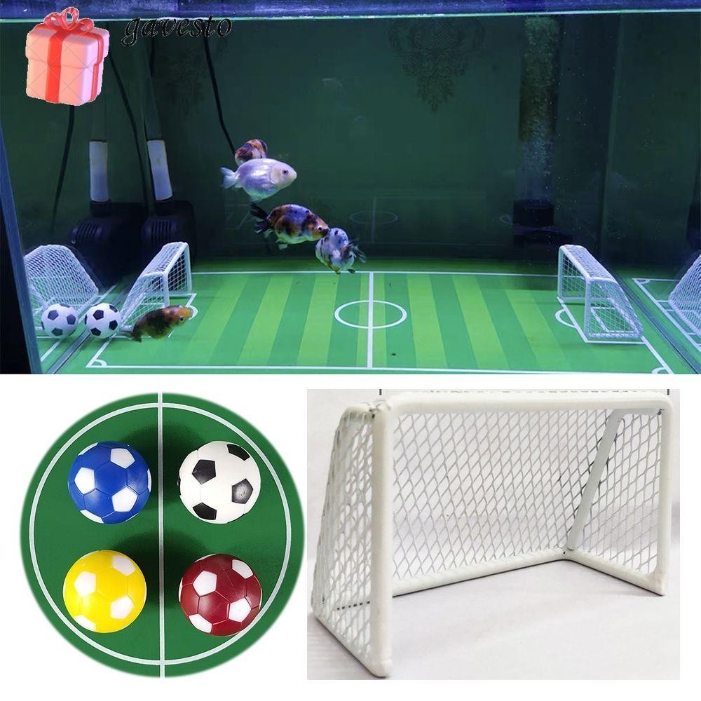 GAVESTO Fish Tank Landscaping Mini Aquarium Football Goal Frame Toy ...