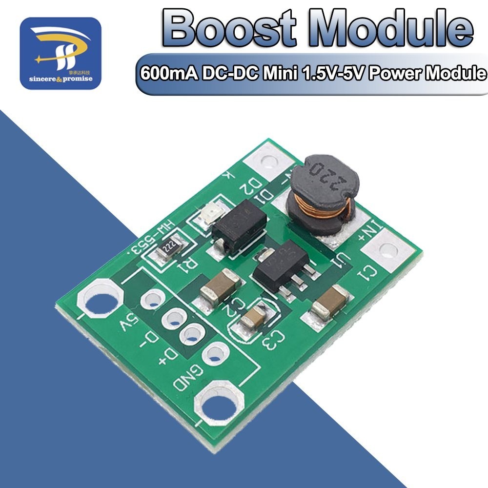 RQ+600mA DC-DC Mini Step Up Power Module 1-5V To 5V Boost Converter For ...