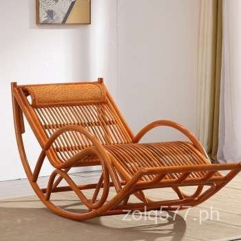 Natural New Chinese Style Real Rattan Rocking Chair Elderly Chair ...