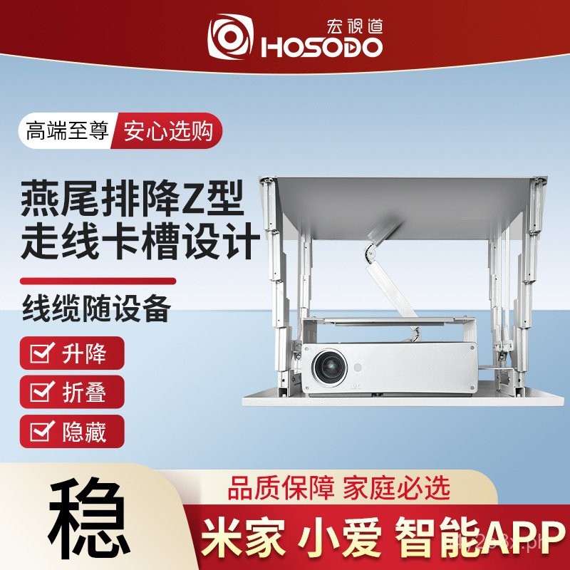 Home Use Ultra-Thin Embedded Projector Motorized Ceiling Mount Hidden ...