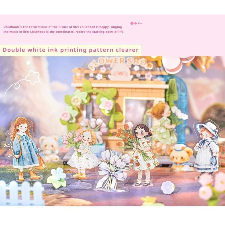 JIANWU Small World Series Kawaii Girl Character Landscape Material ...
