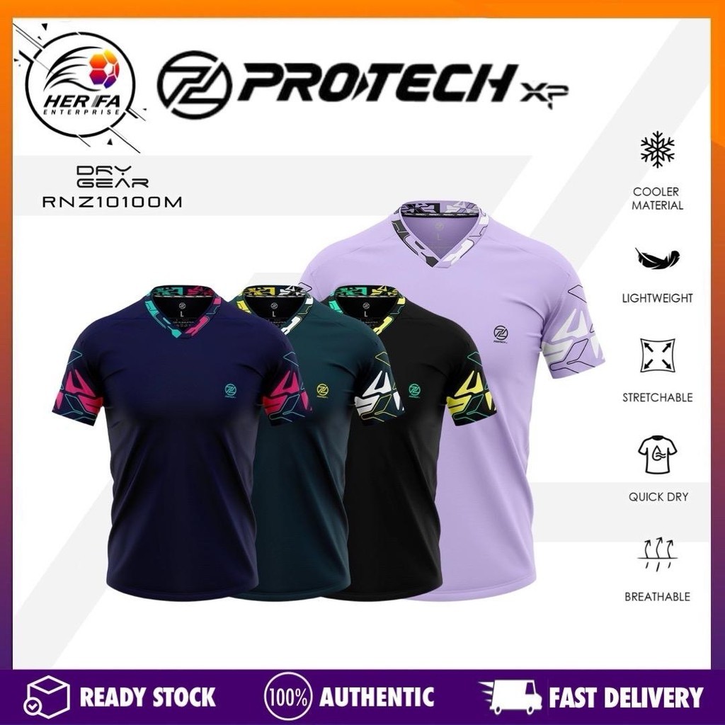 PROTECH RNZ10100M Badminton Dry Fit Sport Graphic T-Shirt Jersey ...