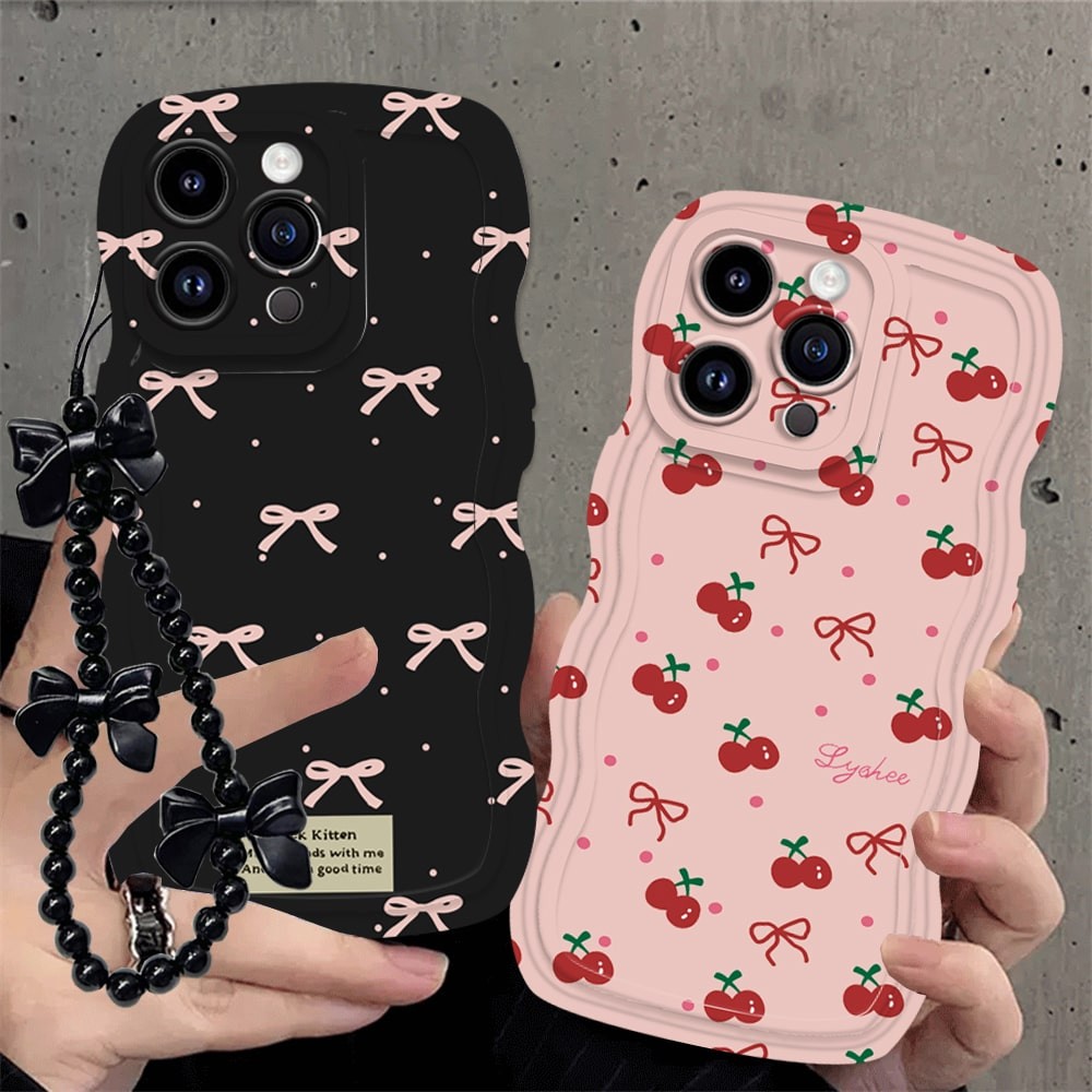For Redmi 14C 13 12C 13C Note13 12 Pro 11 A2 A1 10Pro 8 9s 9A 9C 10C F4 F5 Pink Bow Cherry INS ...