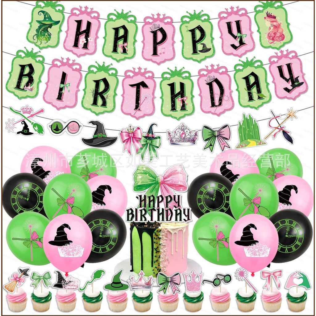 3s Wicked theme party banner balloon decoration backdrop swirls ...