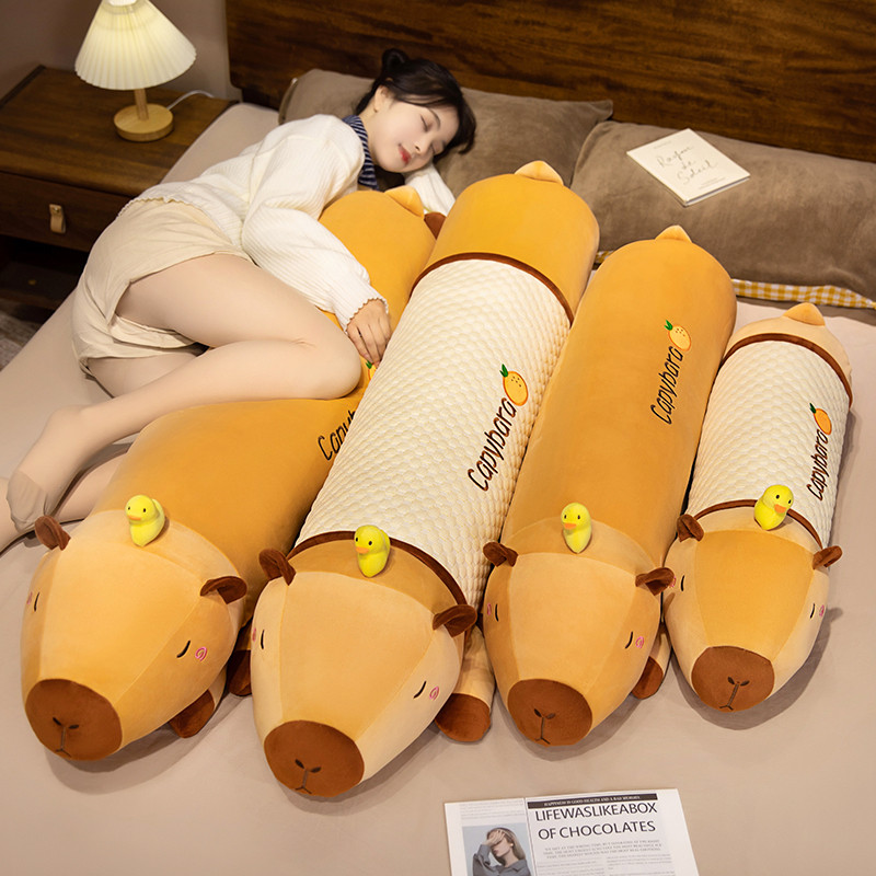 Capybara cylindrical long pillow sleeping bed pillow girl bedside ...