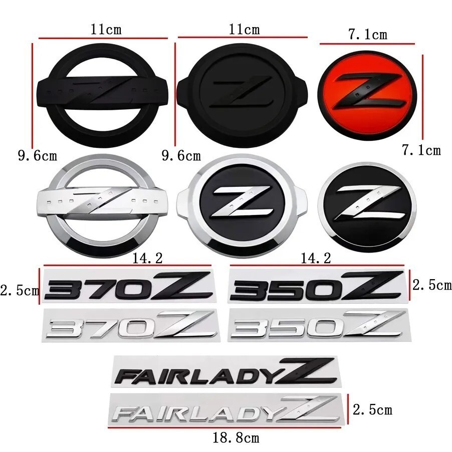 Front logo Rear emblem for Nissan 350Z 370Z Fairlady Z Z33 Z34 English ...