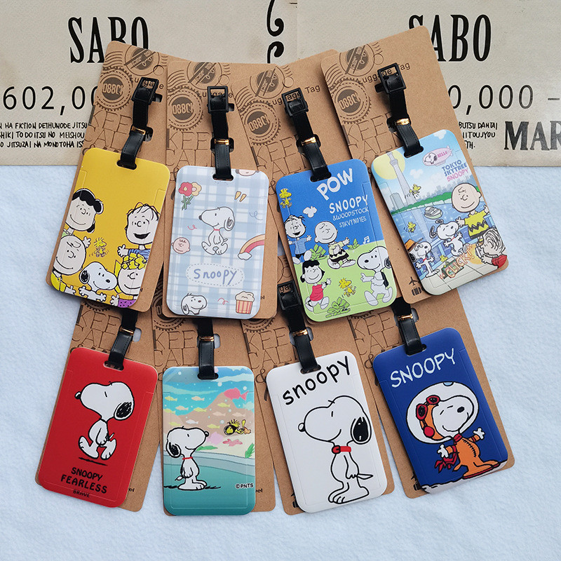 Snoopy Charlie Puppy Luggage Tag Tow Tag Identification Tag Boarding Pass Hard Shell Card Holder ...