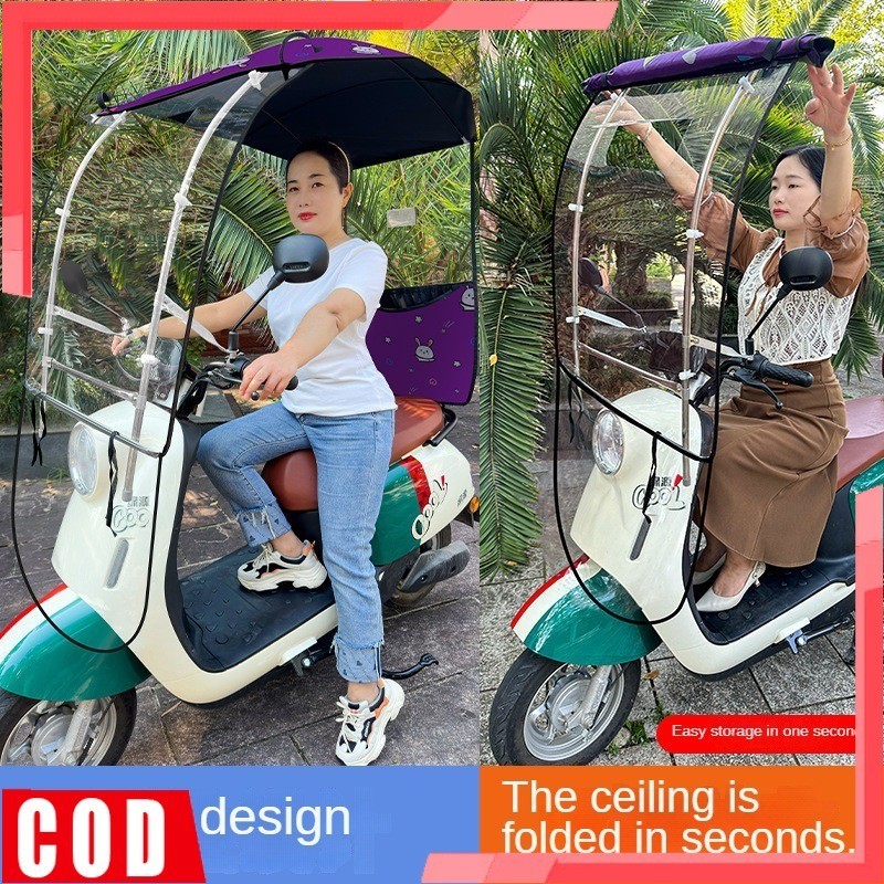 Three Wheeled Motorcycle Retractable Canopy, Foldable Electric ...