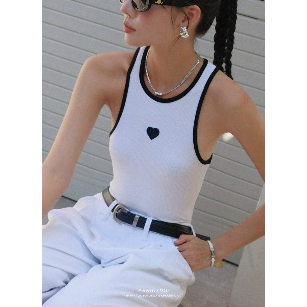 Basic UPIN TOP heart tank TOP | Shopee Philippines