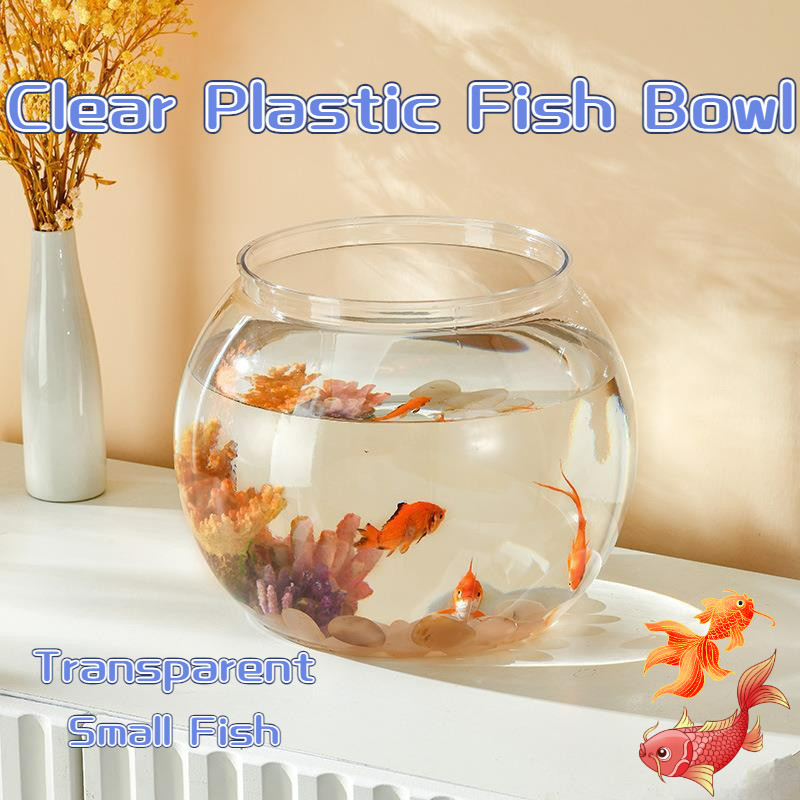 Clear Plastic Vase Transparent Fish Bowl Round Fish Bowl Flower Planter ...