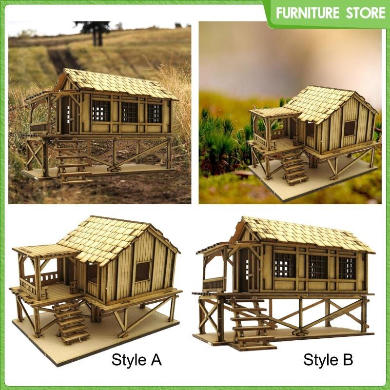 [Wishshopeelxj] 1/72 Wooden Cabin, Wooden 3D Puzzle House, 3D Puzzles Landscape Building ...