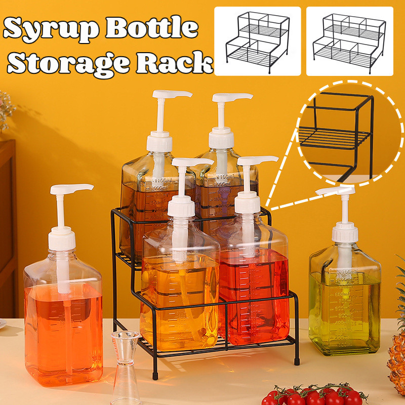 Syrup Bottle Storage Rack Coffee Syrup Bottle Organizer Countertop ...
