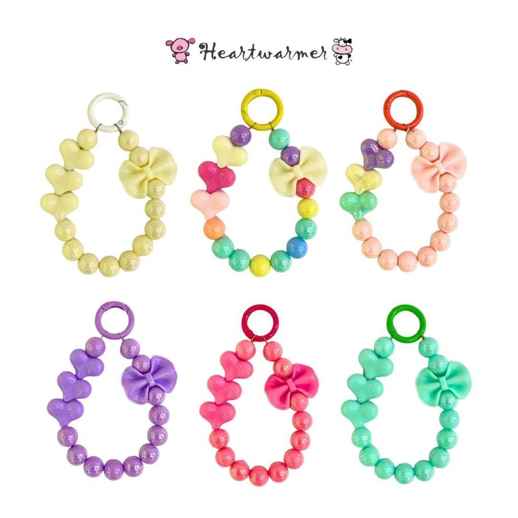 HP GANTUNGAN Glossy Color Ribbon Love Pearl Cell Phone Hanger | Shopee ...