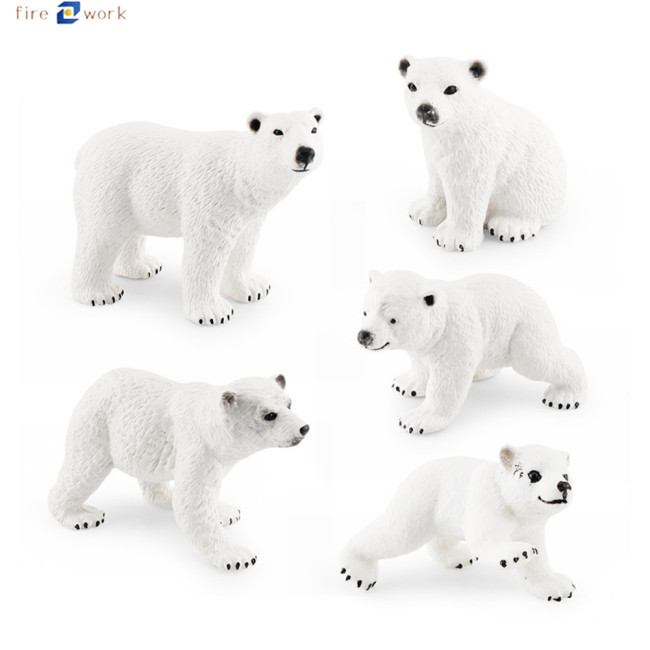 Special Offer!! Cute Polar Bear Action Figure Simulation Animal Model ...
